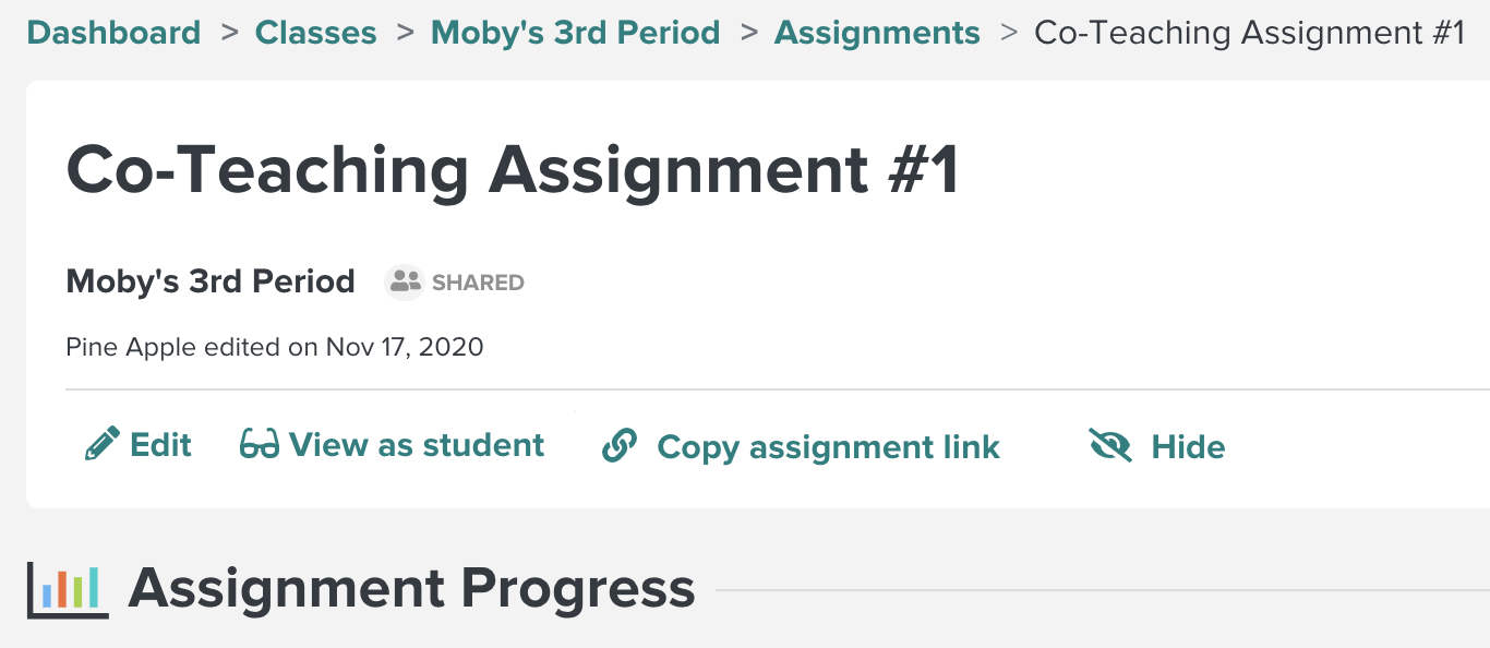 Manage Assignments – Help Center