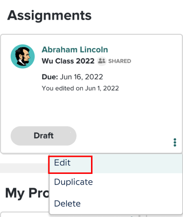 Manage Assignments – Help Center