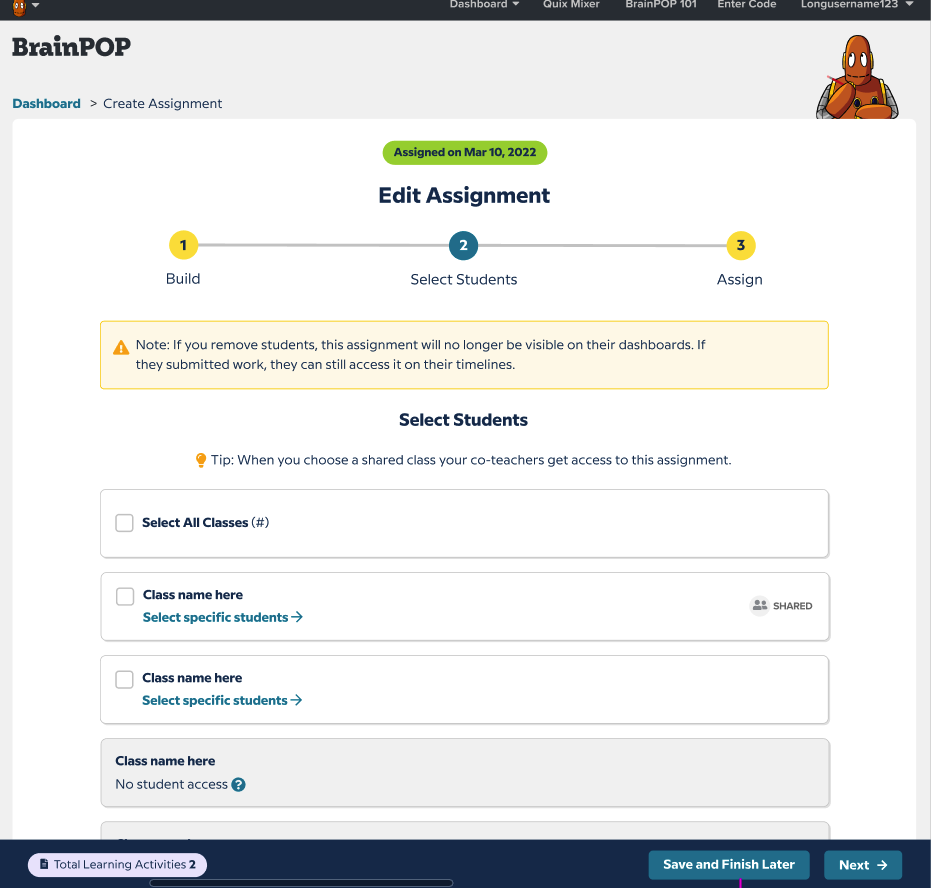 Manage Assignments – Help Center